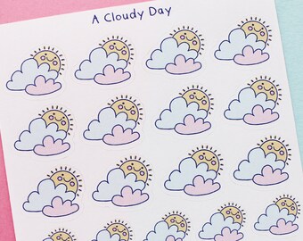 Cloudy Day Stickers - Etsy