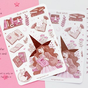 So Many Books Brown/pink Sticker Sheet | Journal Stickers, Scrapbook ...