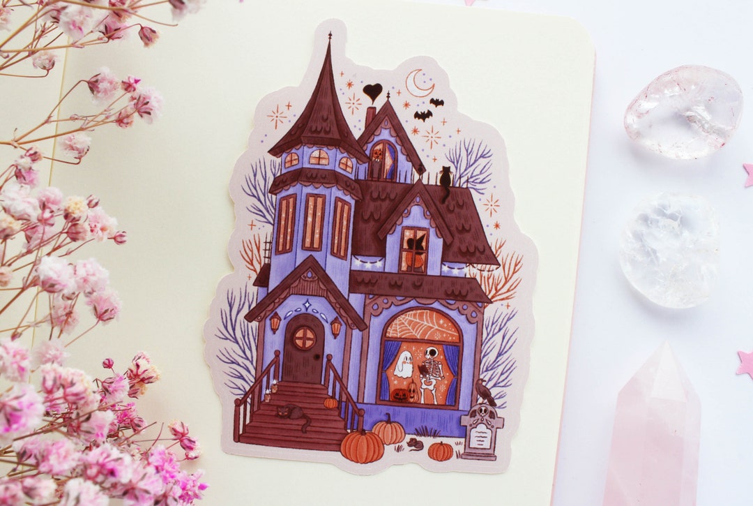 Haunted House Sticker Journal Sticker Planner Sticker - Etsy