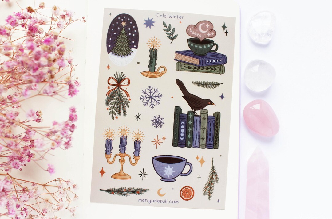 Cold Winter Matt Vinyl Waterproof Sticker Sheet | Journal Stickers ...