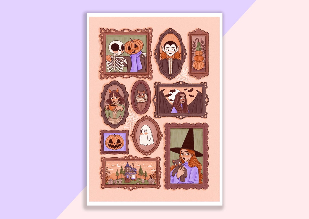 Spooky Frames Art Print Poster, Wall Decor, Artwork, Witch Poster ...
