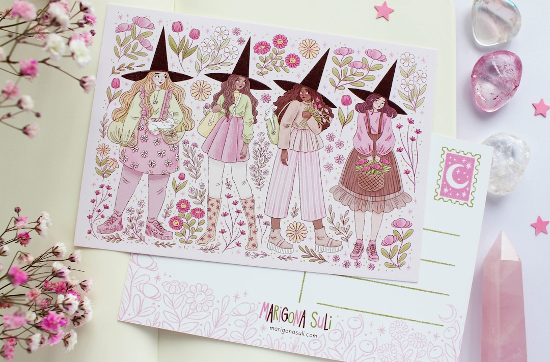Spring Witches Postcard A6 | Greeting Card, Scrapbook, Penpal ...