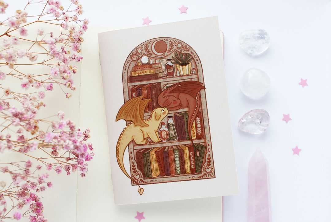 Dragons on A Bookshelf Sticker Release Book Journal, Scrapbook, Planner ...
