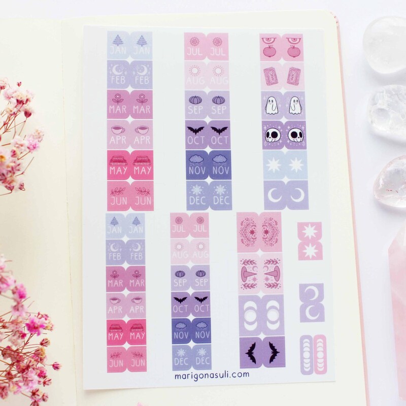 Month Sticker Tabs - Etsy