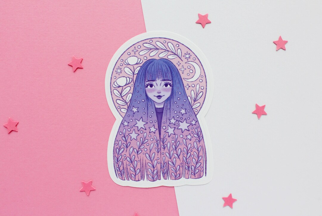 Lilac Witch Sticker Journal Sticker, Planner Sticker, Scrapbook Sticker ...
