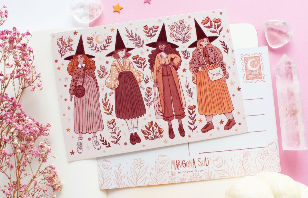 Witches Postcard A6 | Greeting Card, Scrapbook, Penpal, Stationery ...