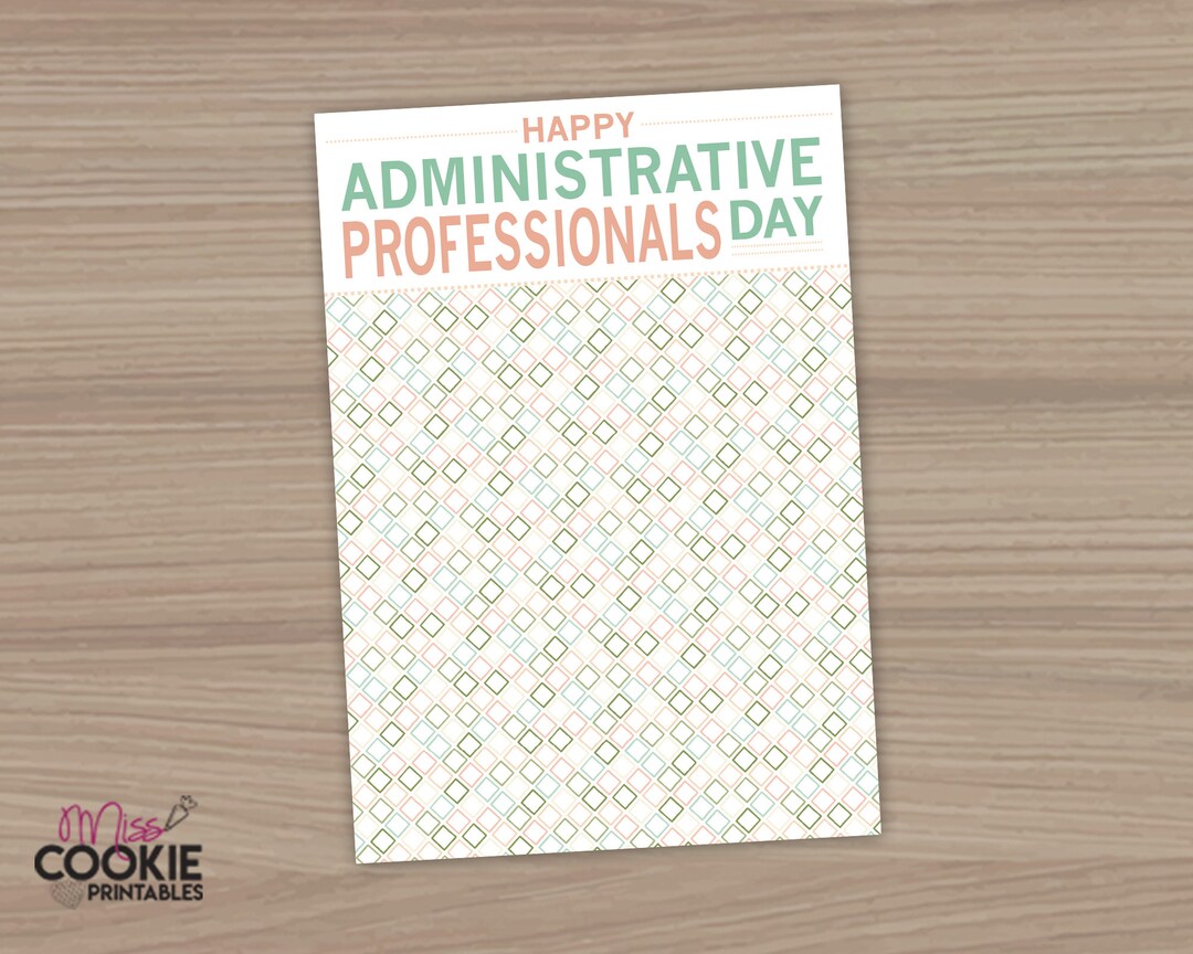 Printable Mini Cookie Card Happy Administrative Professionals Day 3.5 ...