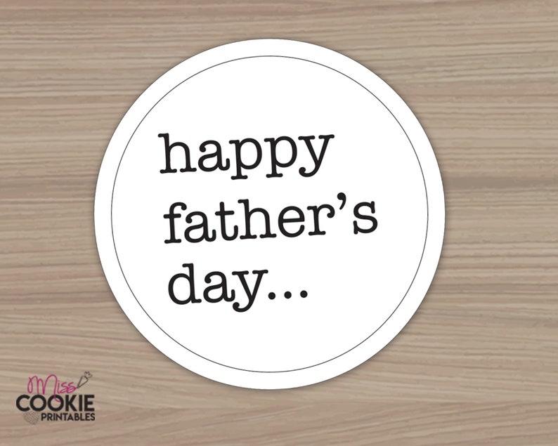 Happy Father's Day Cookie Tag, 2 Inch Round Father's Day Cookie Tag ...
