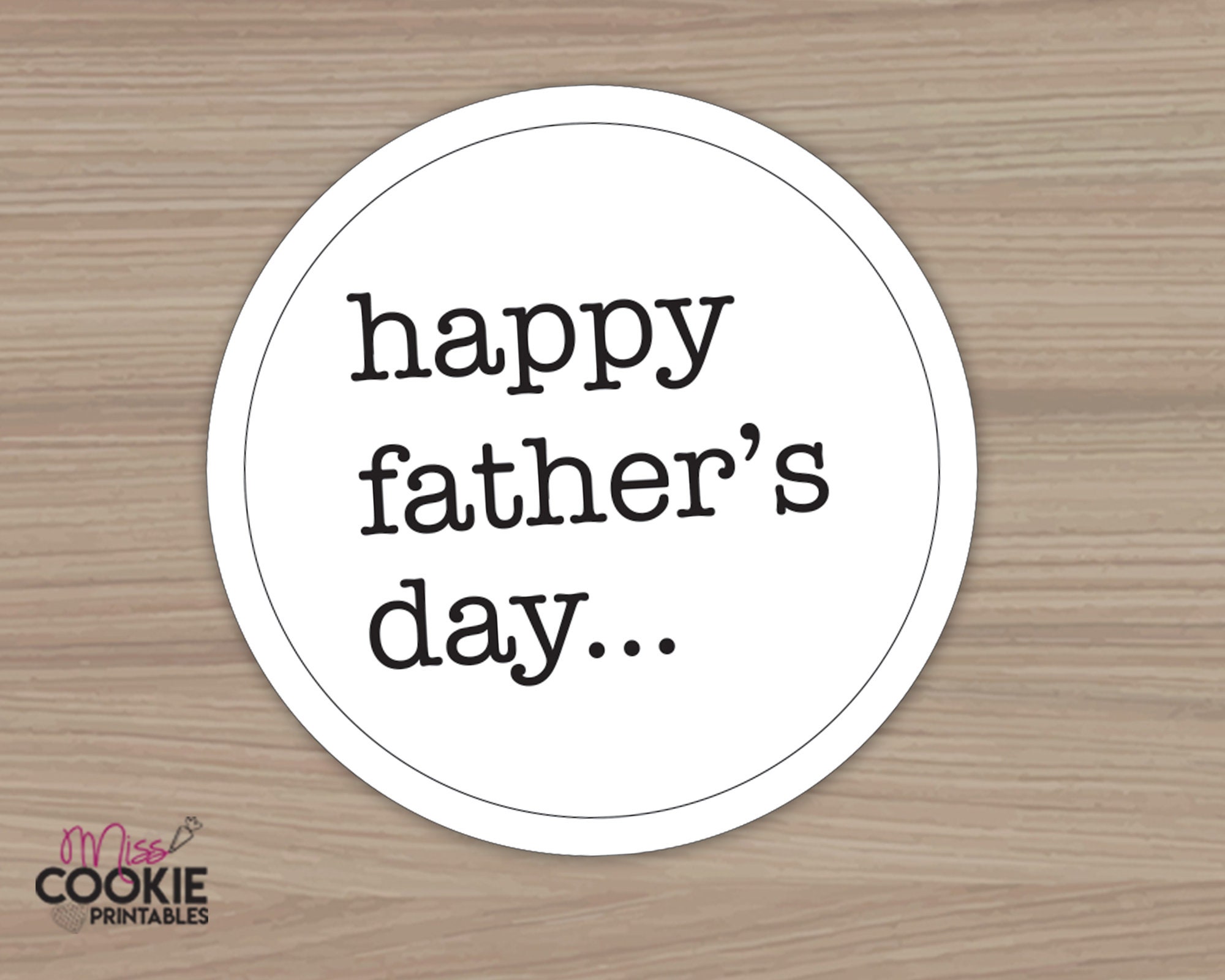 Happy Father's Day Cookie Tag, 2 Inch Round Father's Day Cookie Tag ...