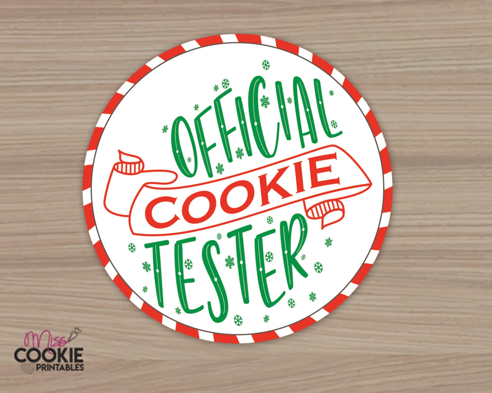 Official Cookie Tester 2 Christmas Cookie Tag Christmas - Etsy