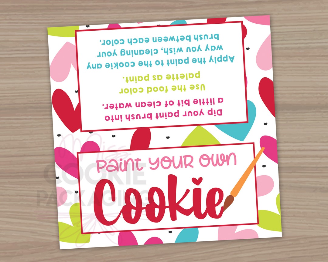 4" Paint Your Own Happy Valentine's Day Cookie Bag Topper, PYO Hearts ...