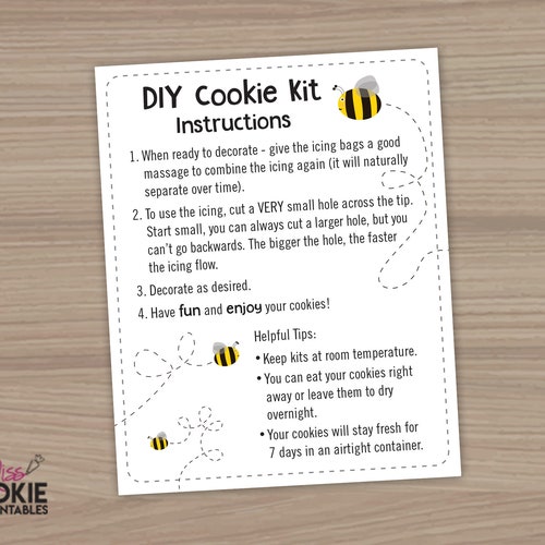 PYO Gingerbread Cookie Kit Instructions Card 4 X | Etsy
