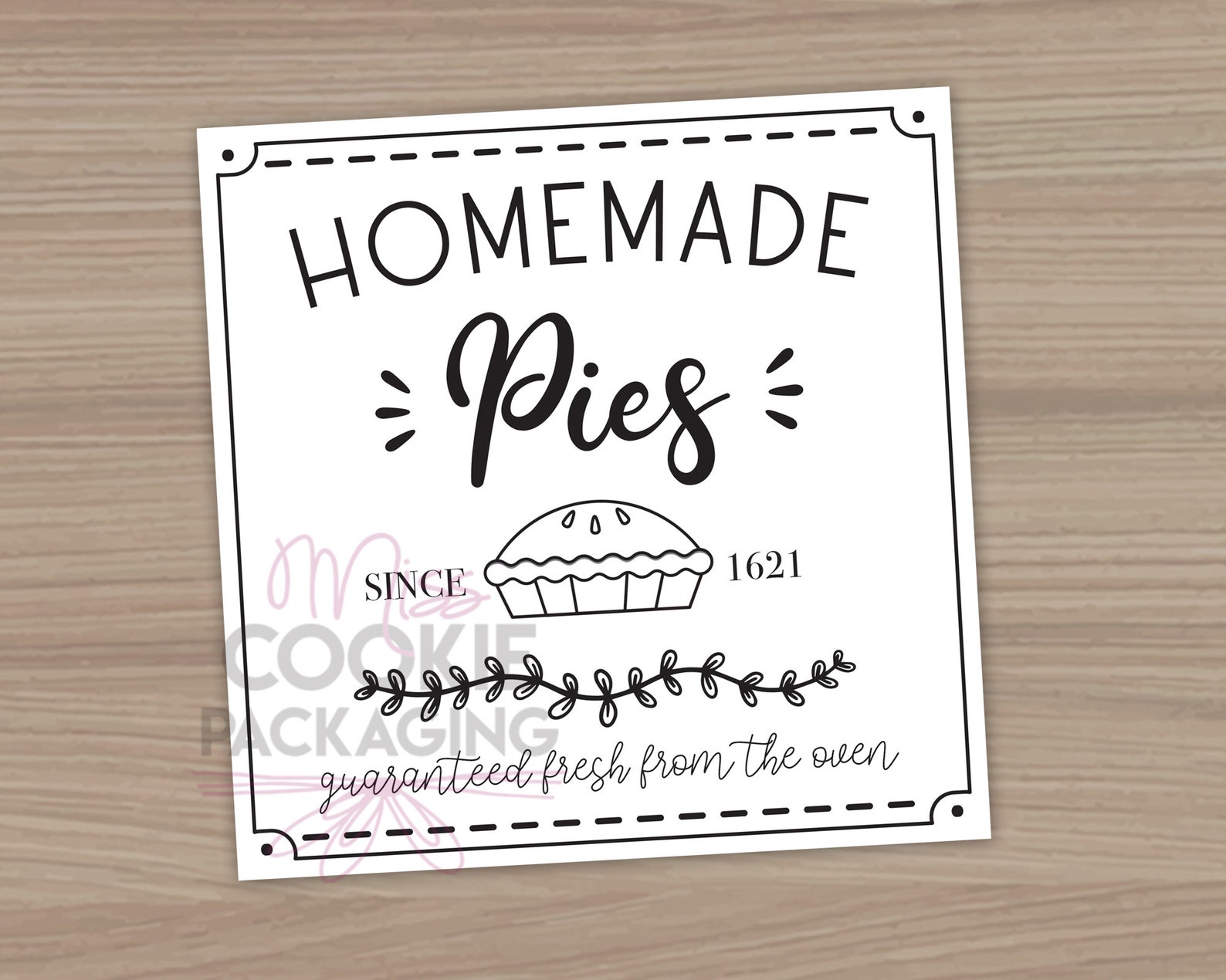 5 Homemade Pies Pie Box Cookie Tag Square Pizza Pie Box - Etsy