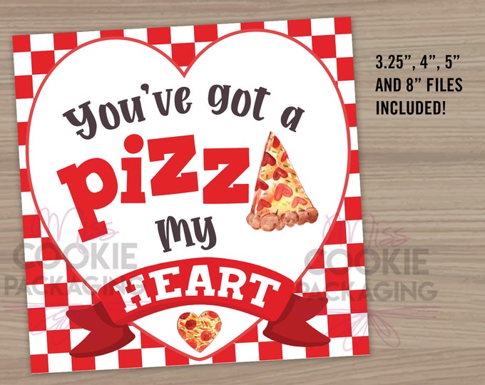 Valentines Day PIZZA Cookies Gift Box for Kids 2ct, Pizza My Heart ...