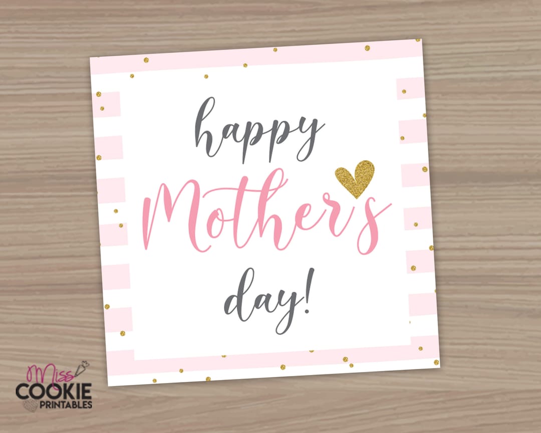 Printable Mother's Day Happy Mother's Day Tag 2 Inch Square Mom Cookie ...