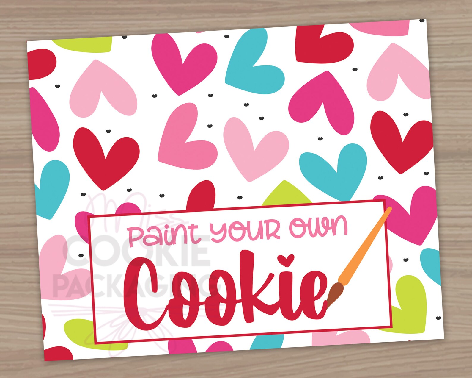 5" Paint Your Own Happy Valentine's Day Cookie Bag Topper, PYO Cookie ...