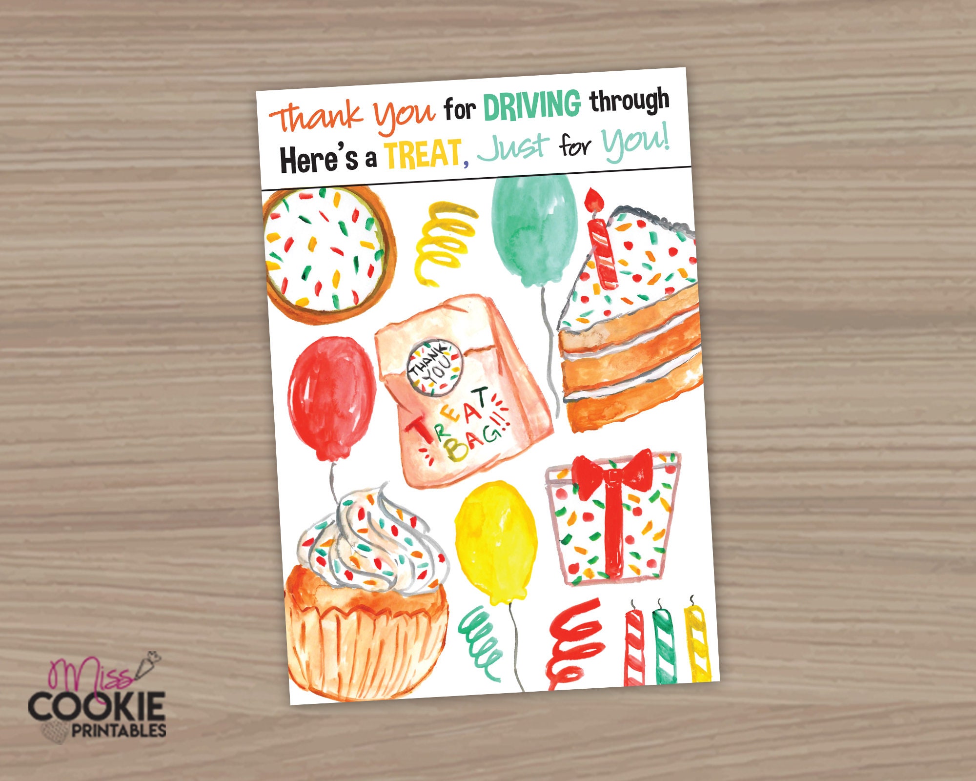 Printable thank You for Driving Through Heres a TREAT Just - Etsy Ireland