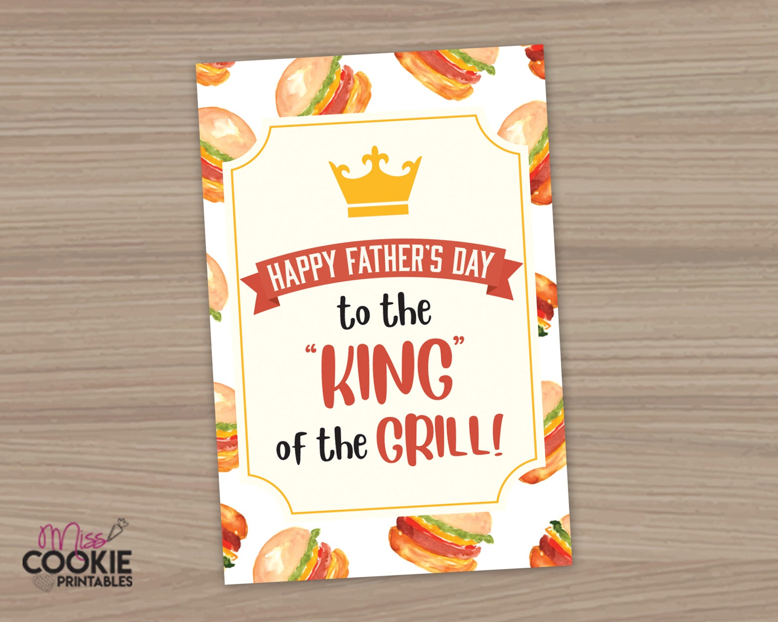 Happy Father's Day to the King of the Grill Cookie Tag | Etsy