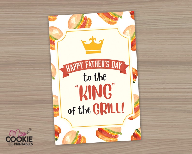 Happy Father's Day to the King of the Grill Cookie Tag - Etsy