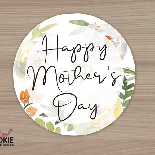Happy Mothers Day Printable Cookie Tag 2 Inch Round Cookie - Etsy