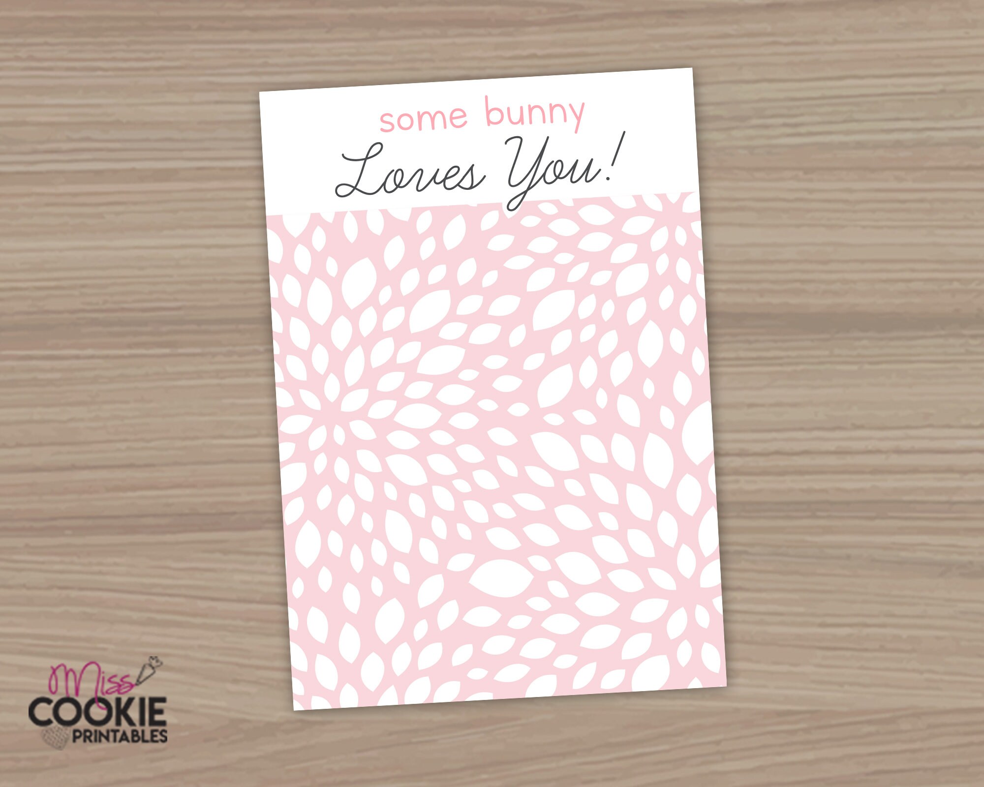 Some Bunny Loves You Printable Mini Cookie Card - 3.5" X 5" Happy ...