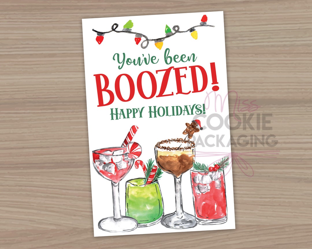 Half Sheet Printable "you've Been Boozed!" Happy Holidays Booze Basket ...