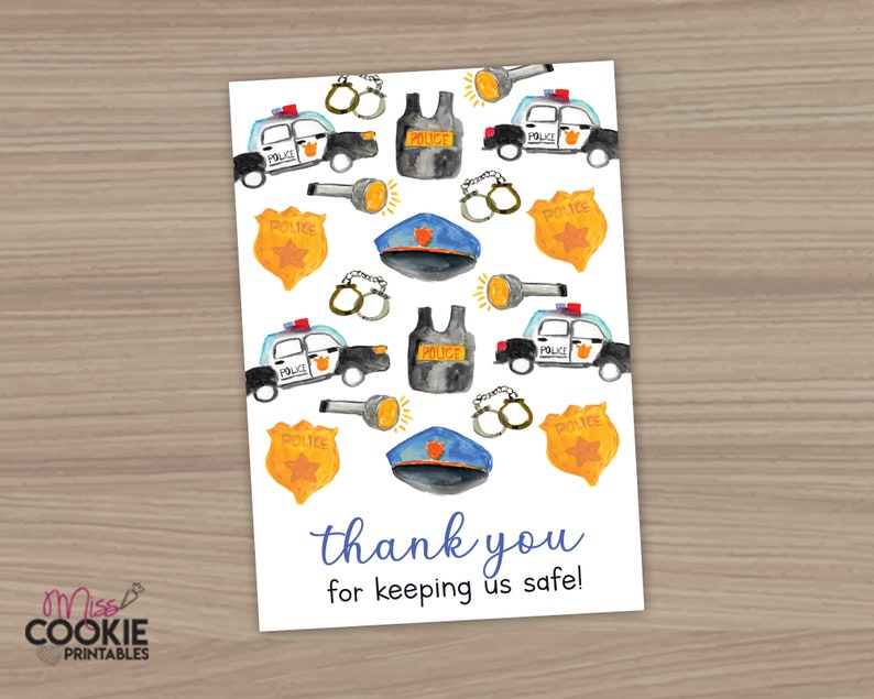 Printable thank You for Keeping Us Safe Mini Cookie Card - Etsy