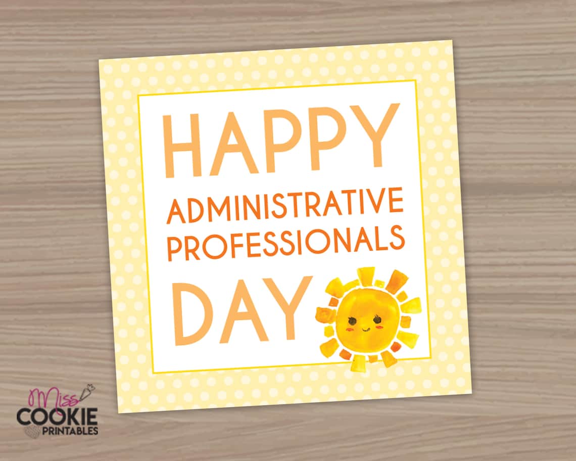 Printable Happy Administrative Professionals Day Tag 2 Inch - Etsy