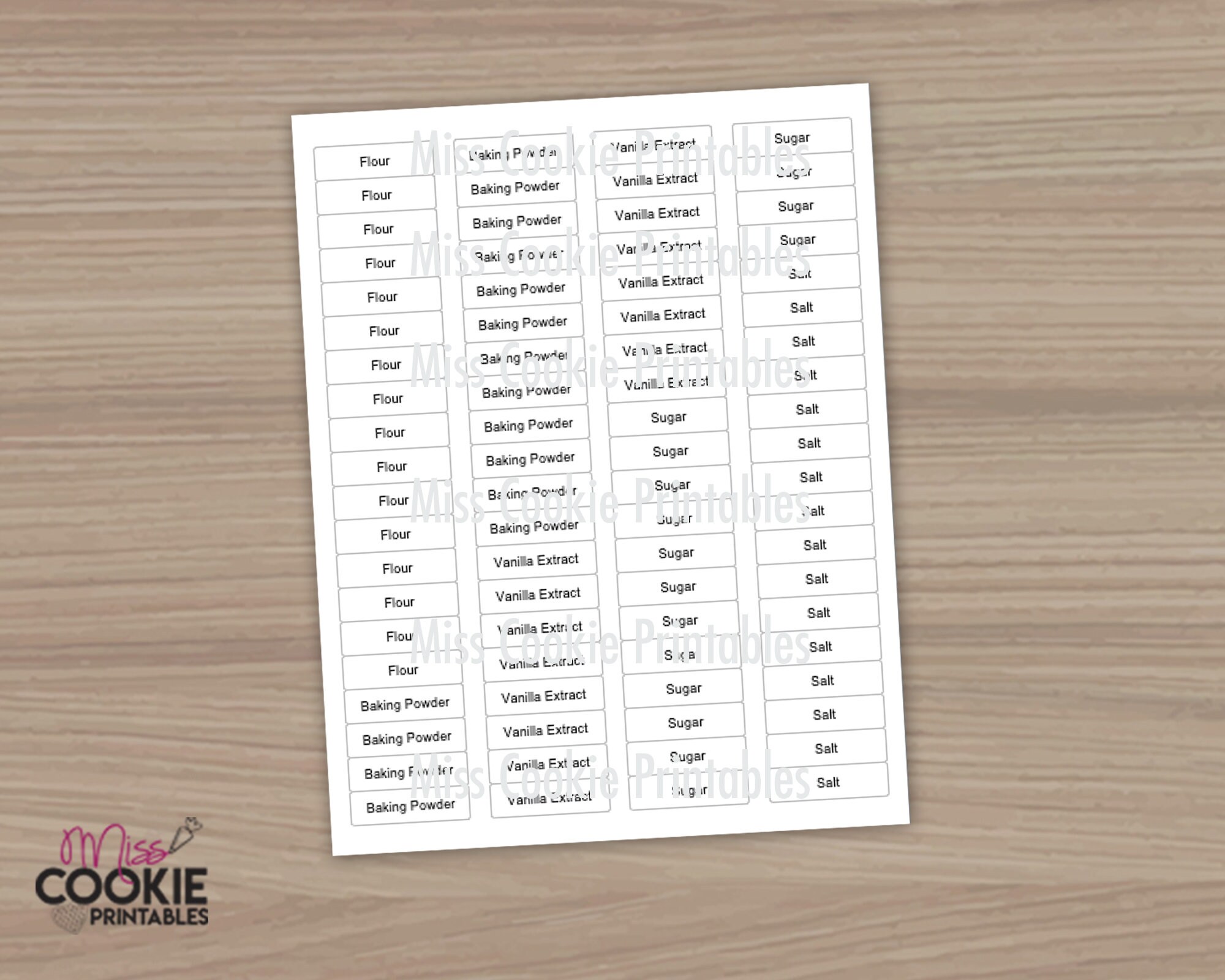 Printable Take Home Cookie Kit Instructions 8.5"x11" DIY Cookie Kit ...