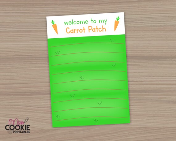 Welcome to My Carrot Patch Printable Mini Cookie Card | Etsy
