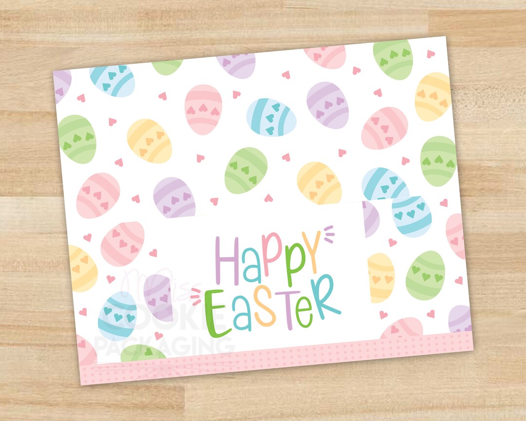 5" Happy Easter Colorful Eggs Cookie Bag Topper, Easter Eggs Cookie Bag ...
