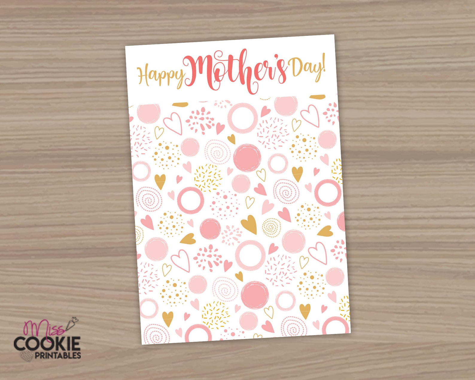 Printable Mini Cookie Card happy Mother's Day 3.5 X 5 Mother's Day ...