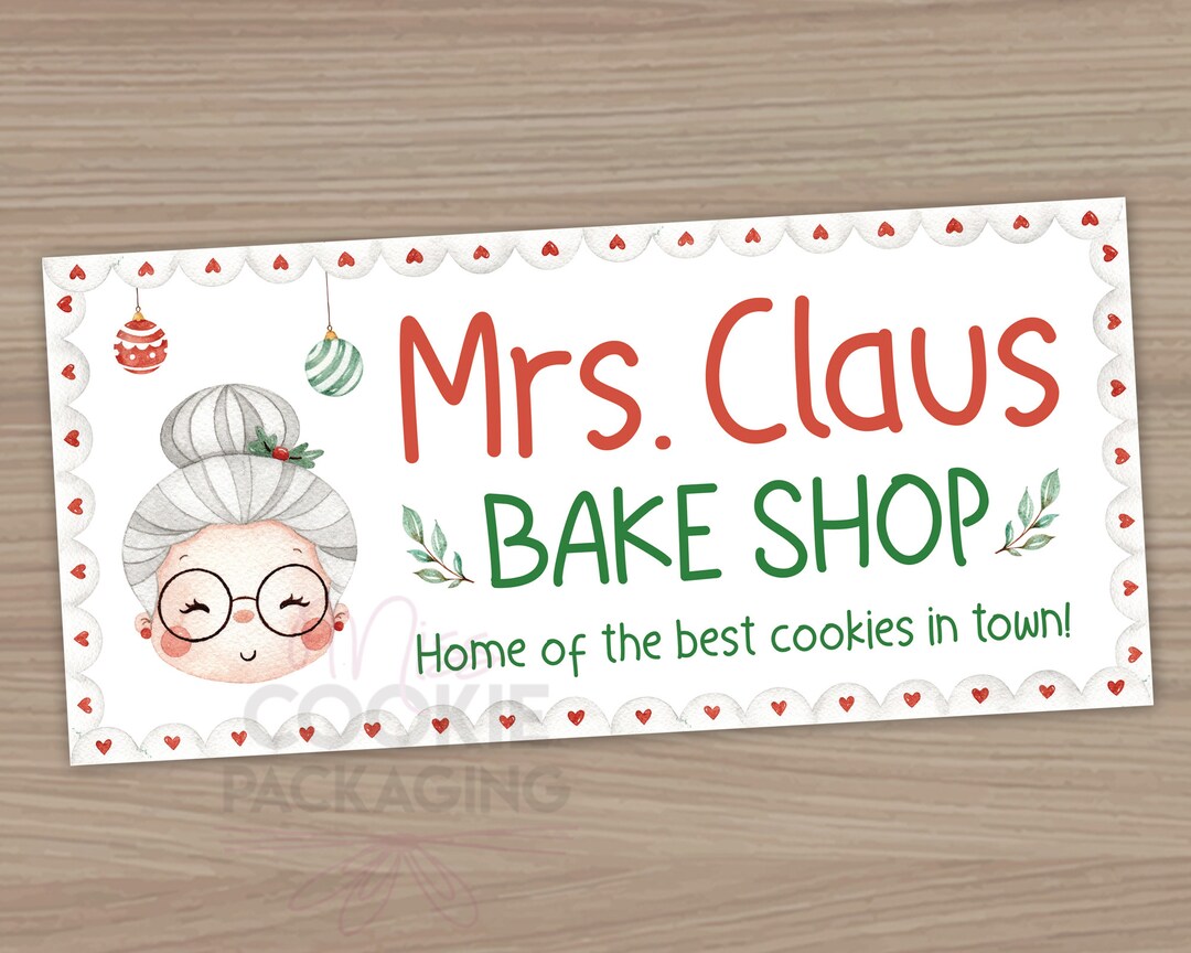 Mrs Claus Bake Shop Large Cookie Basket Graphics, Christmas DIY Kit ...