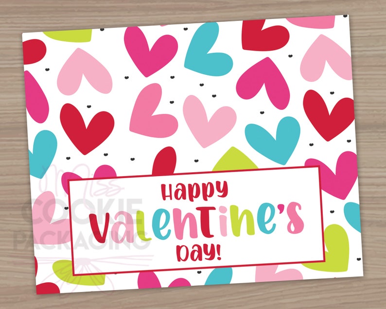 5 Happy Valentine's Day Cookie Bag Topper Valentine - Etsy