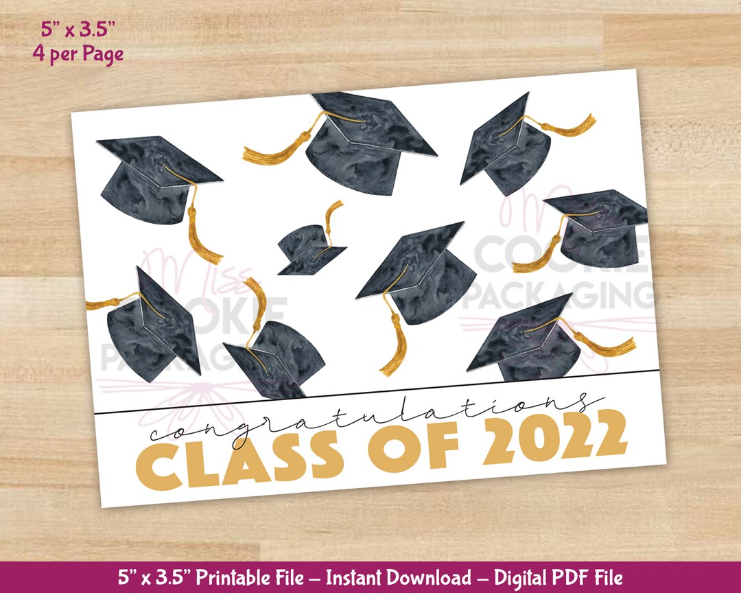3.5” X 5” Congratulations Class of 2022 Mini Cookie Card, Graduation ...