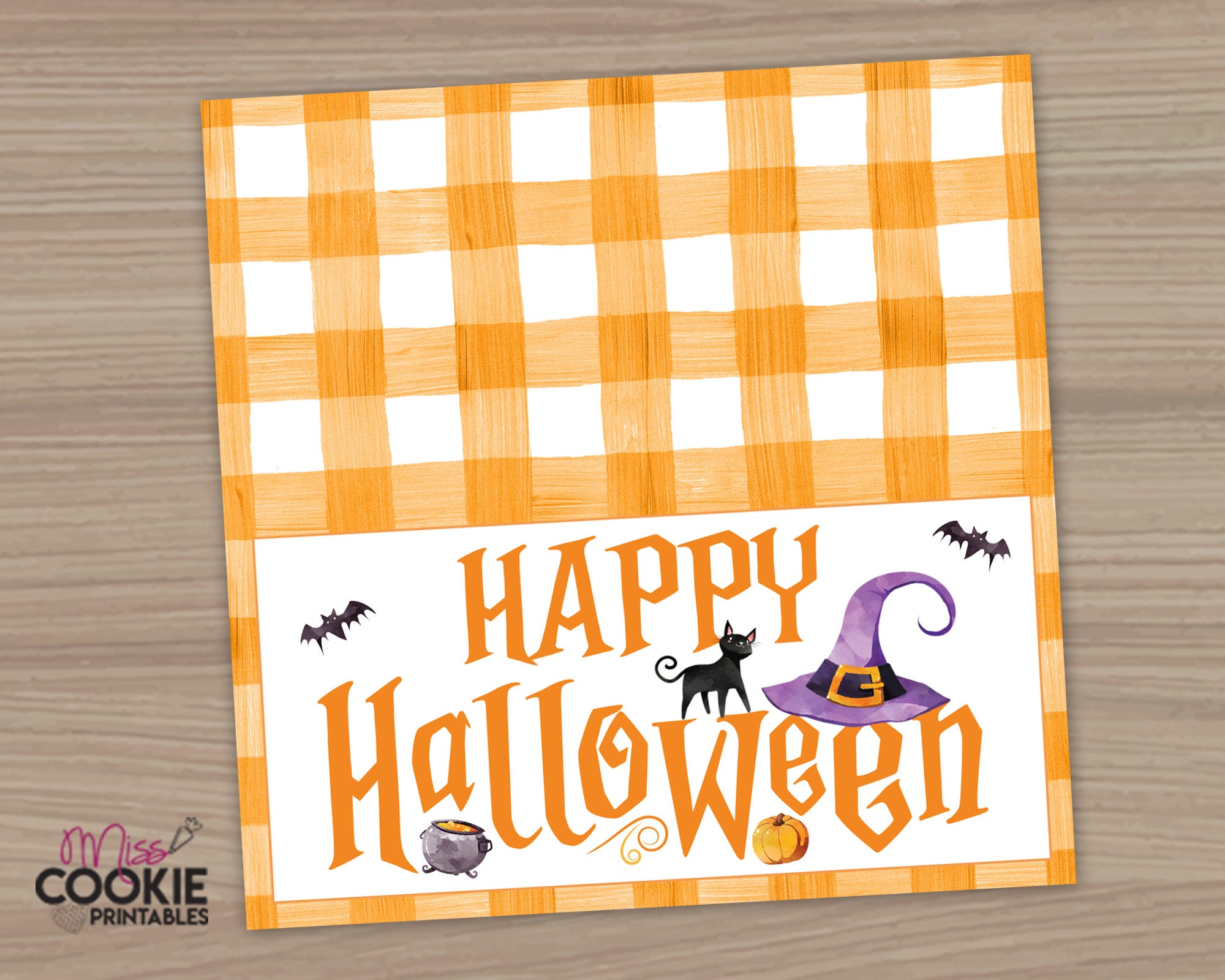 4" Happy Halloween Cookie Topper, Halloween Cookie TOPPER Trick or ...