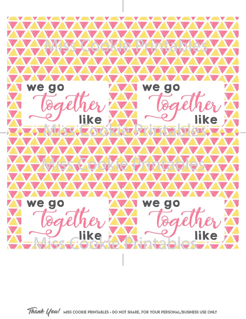 4 TOPPER We Go Together Like Printable - Etsy