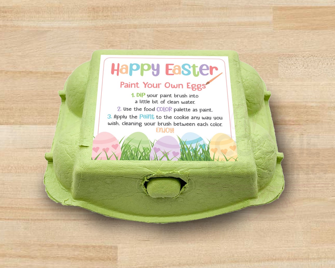 Paint Your Own Eggs hearts Egg Carton Printable File Happy | Etsy