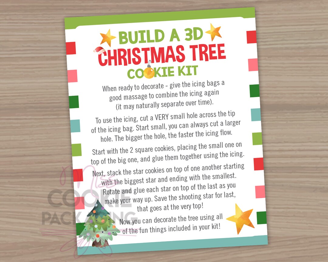 Build a 3D Christmas Tree Cookie Kit, Star Christmas Tree DIY Cookie ...