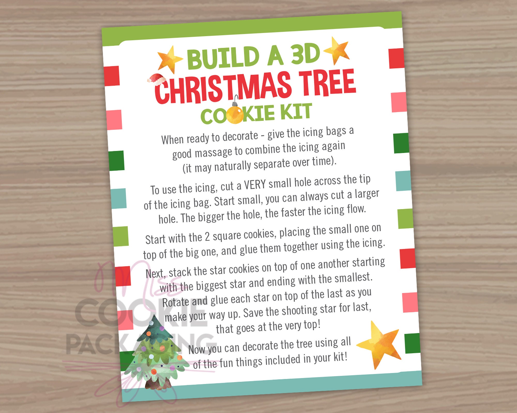 Build a 3D Christmas Tree Cookie Kit, Star Christmas Tree DIY Cookie ...