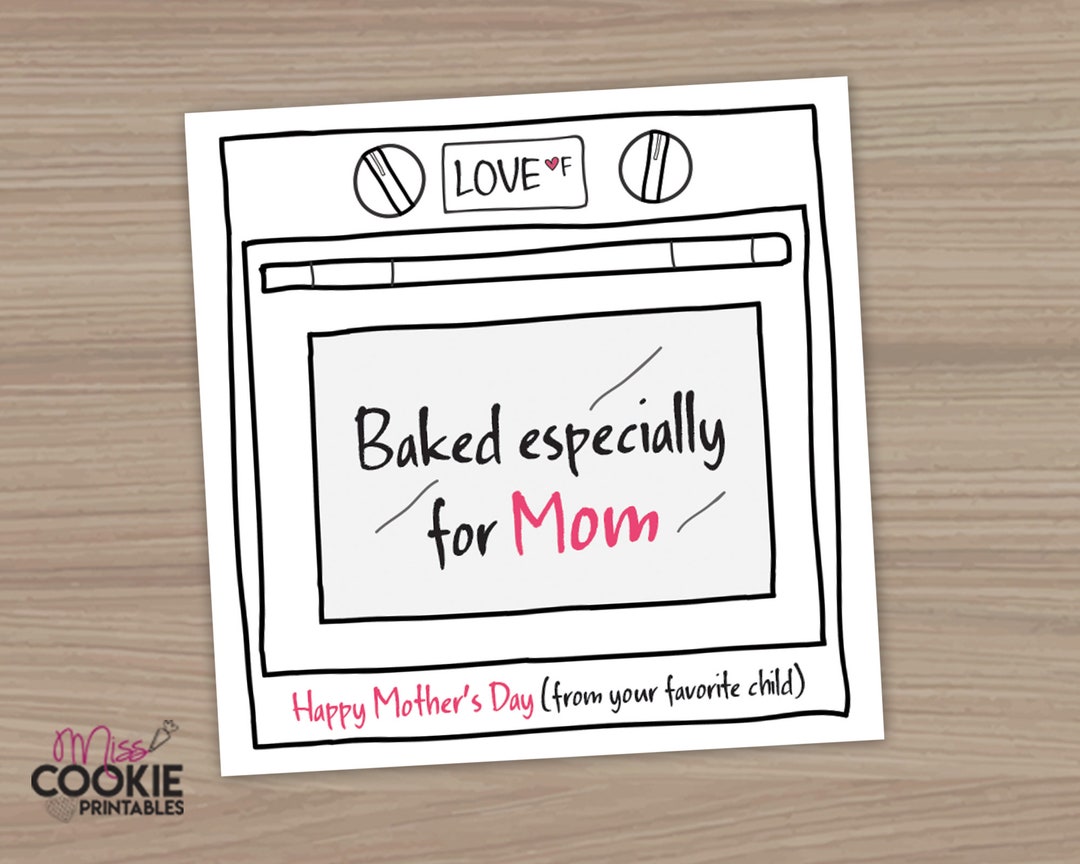Printable "baked Especially for Mom" 2 Inch Square Cookie Tag - Happy ...