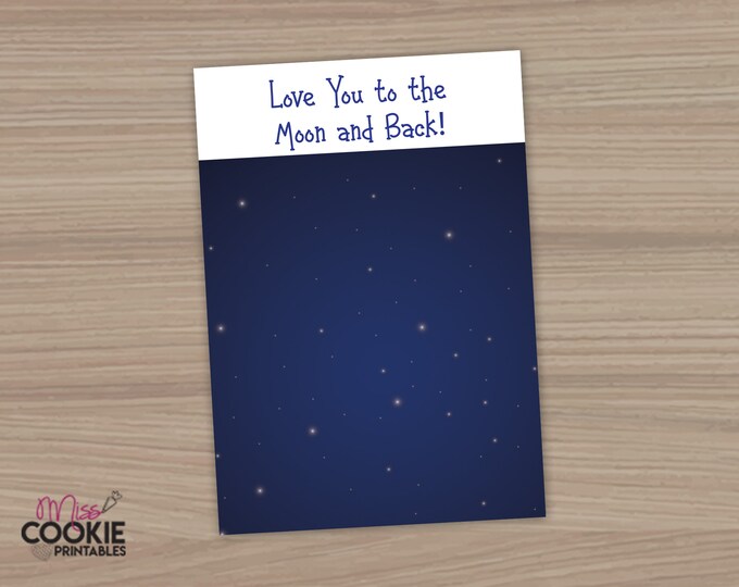Instant Download Love You to the Moon and Back Cookie Tag, Star Galaxy ...