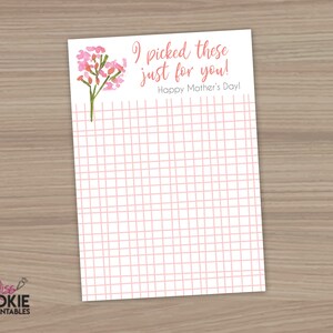 Printable Mini Cookie Card "i Picked These Just for You" 3.5" X 5 ...