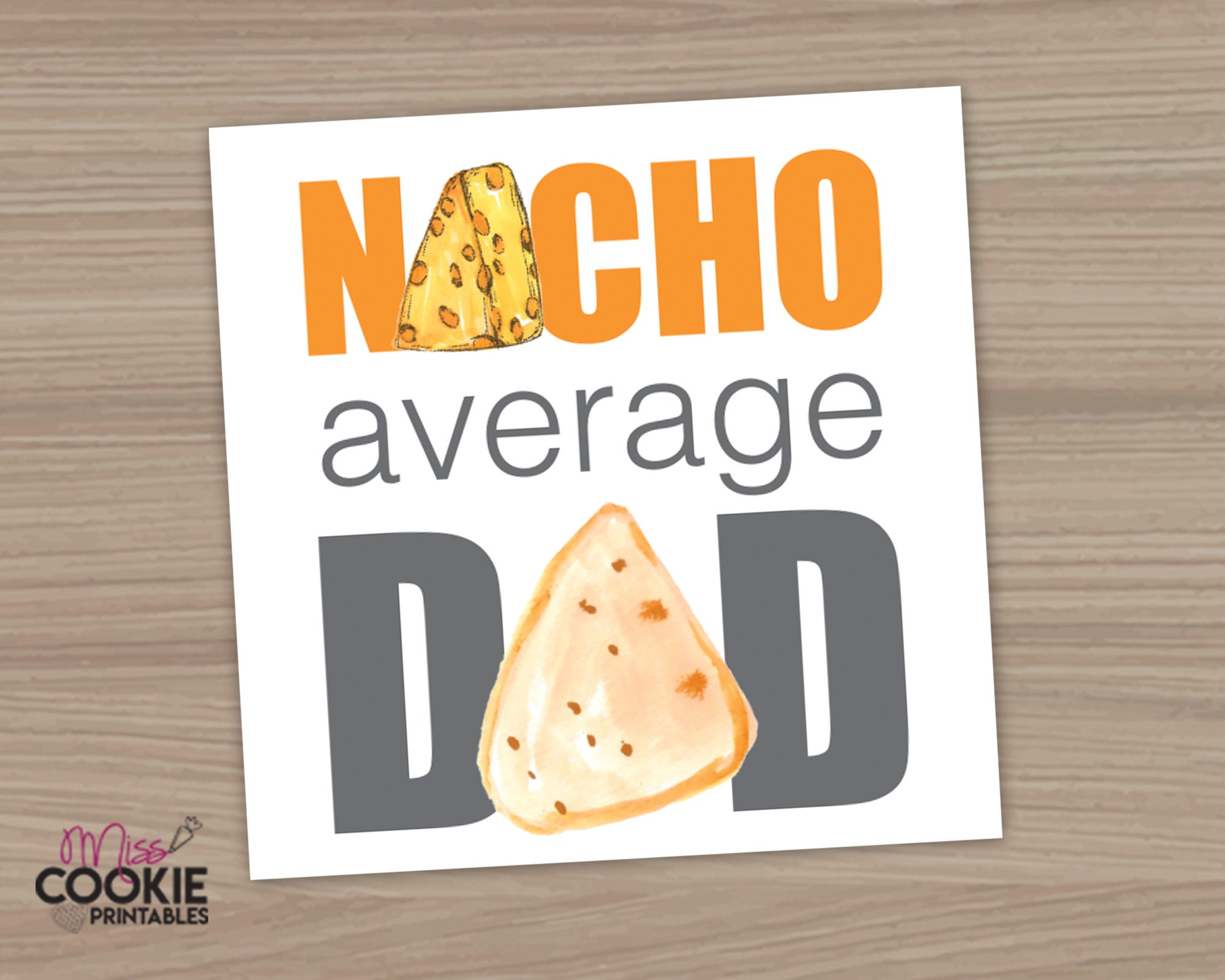 NACHO Average DAD Father's Day Cookie Tag, 2" Square Father's Day ...