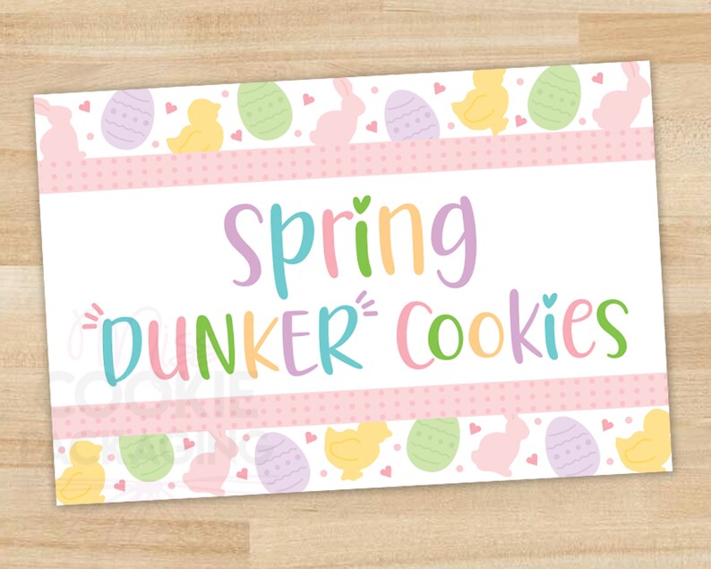 Spring DUNKER Cookies Printable Set 3x2 Dunkers - Etsy