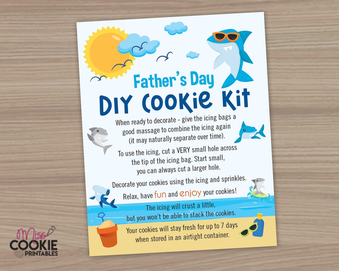 BUTTERCREAM Father’s Day Cookie Kit Instructions Card, 4" X 5" Daddy ...