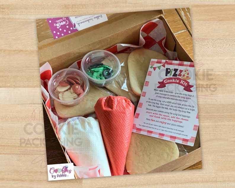 Printable Pizza Cookie Kit Instructions Card 4"x5" Pizza Cookie ...