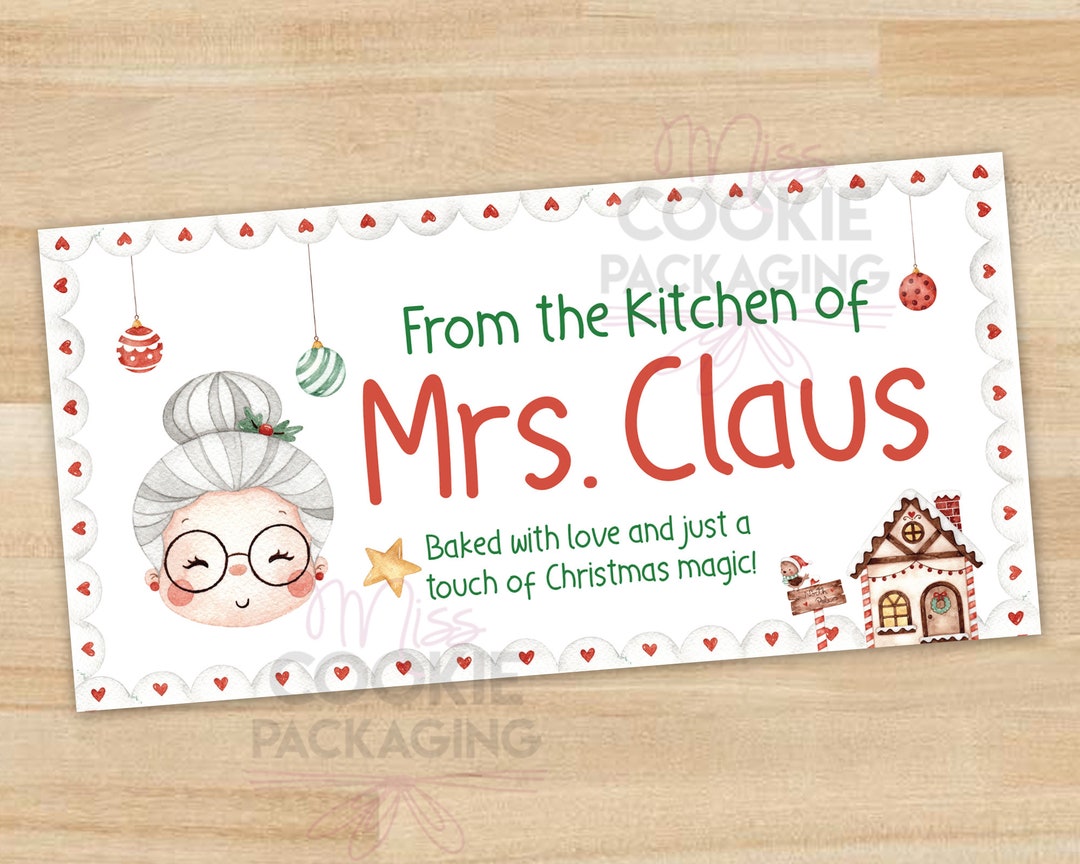 From the Kitchen of Mrs Claus Small Cookie Basket Graphics, Christmas ...