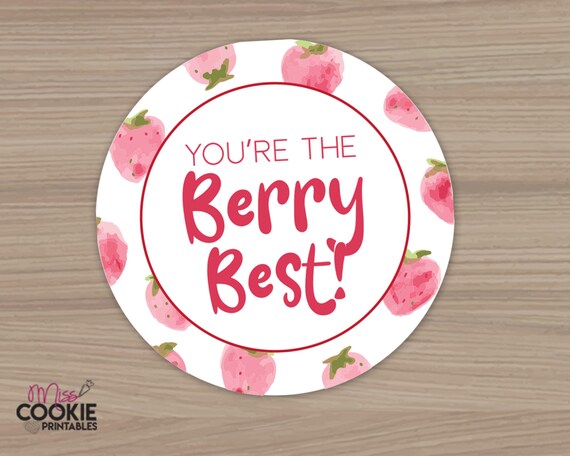 You're the Berry Best 2 Circle Tag Cookie Tag - Etsy