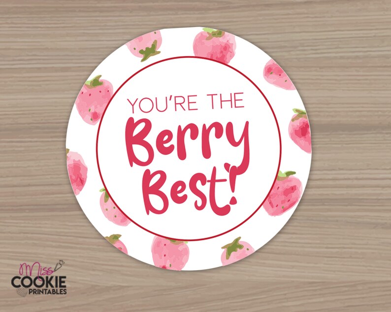 You're the Berry Best 2 Circle Tag Cookie Tag - Etsy